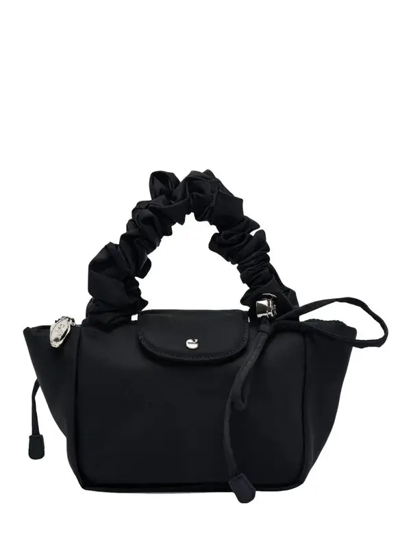 CARLYN Mini Buddy Ruched Tote Bag - Black