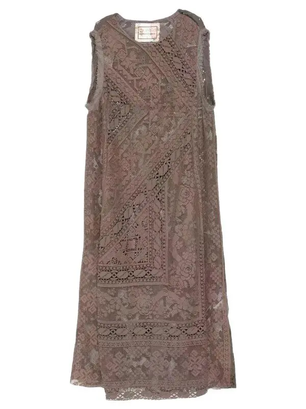 By Walid Chateau Laced Curtain Rima Dress - Brown