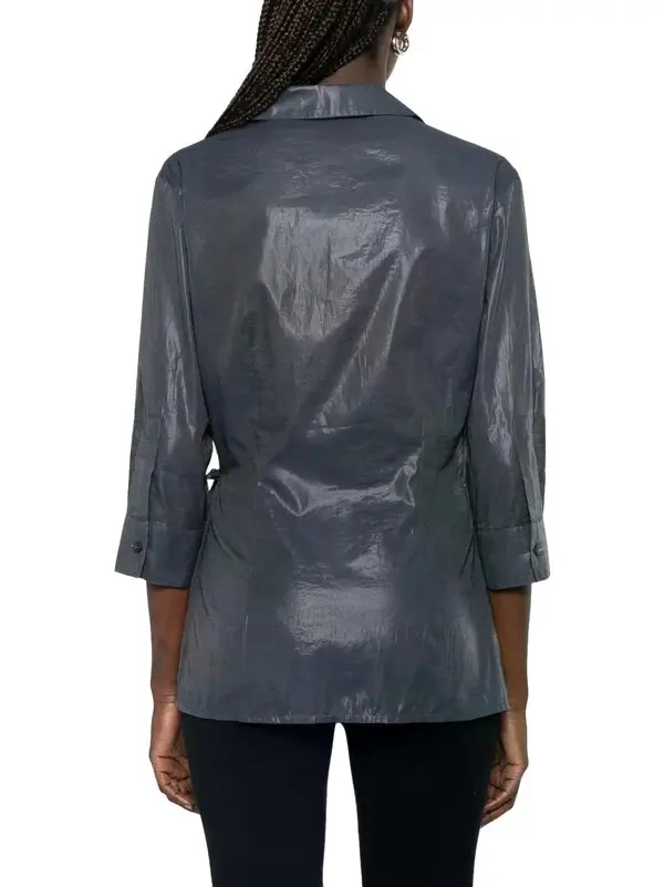 Paloma Wool Wrap-style Blouse With Chest Pockets - Blue