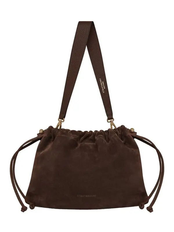 Strathberry Charlotte Midi Drawstring Bucket Bag - Brown