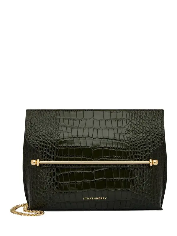 Strathberry Stylist Crossbody Leather Clutch - Green