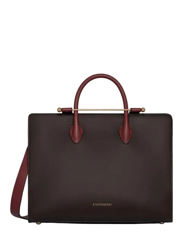 Strathberry Tote Bag With Music Bar Closure - Brown