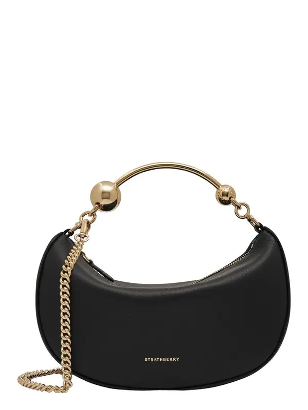 Strathberry Crescent Moon Mini Bag - Black