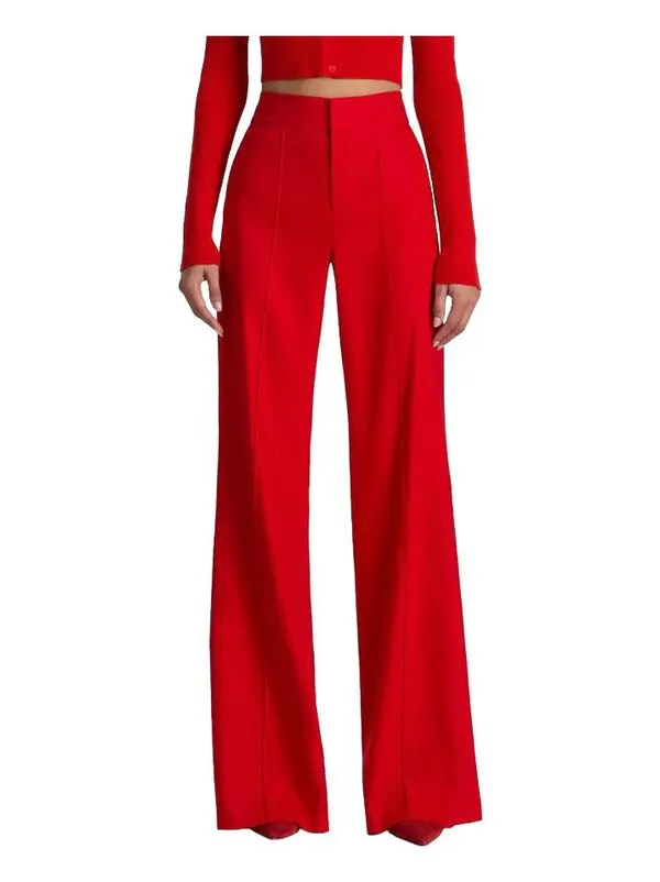 Alice + Olivia Dylan Wide Leg Trousers - Red