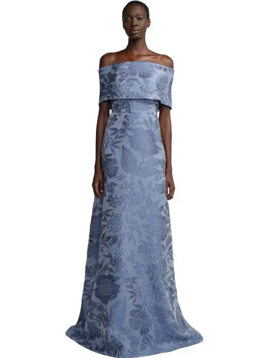 Lela Rose Fil Coupé Off-the-shoulder Gown - Floral