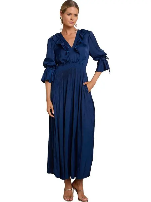 Hale Bob Meridian Charmeuse Maxi Dress - Navy