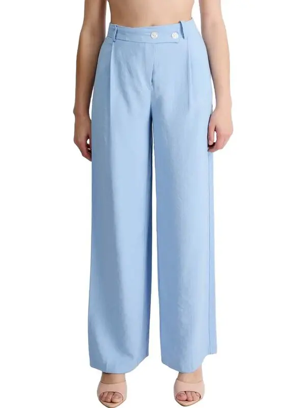 EXTRO & VERT Mia Tailored Wide Leg Pants - Baby Blue