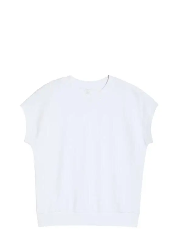 Zella Go Easy Terry Cotton Blend Sweatshirt - White