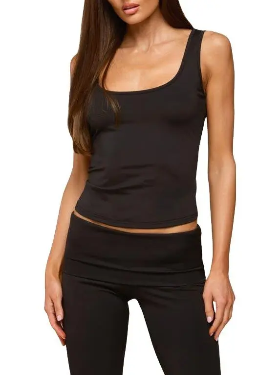 EDIKTED Kiarra Scoop Neck Tank - Black