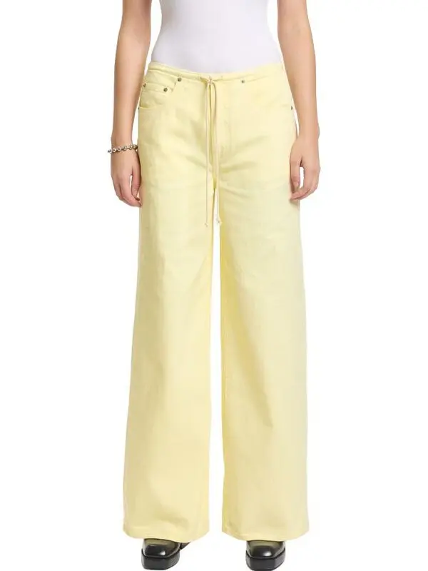 DAZE Madison Tie Waist Wide Leg Jeans - Sunny