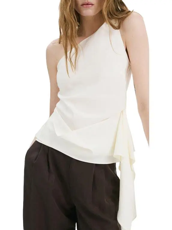 Mango Asymmetrical Lyocell Top - Off White