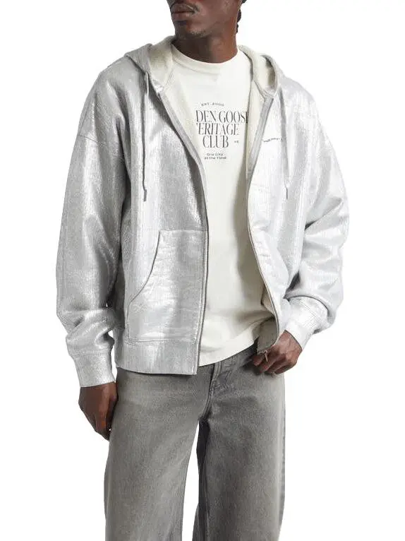 GOLDEN GOOSE Journey Zip-up Hoodie - Silver