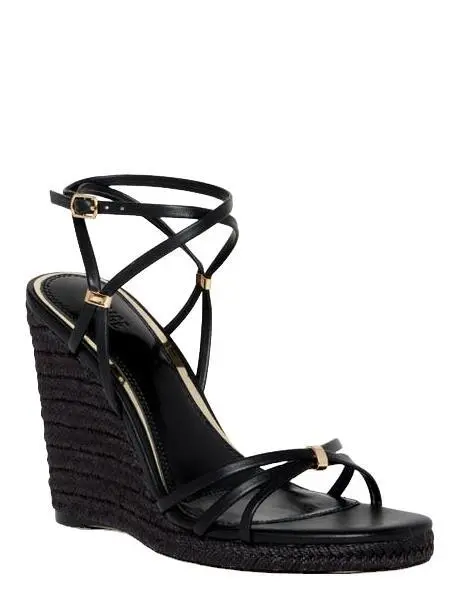 Paige Kylen Ankle Strap Wedge Sandal - Black