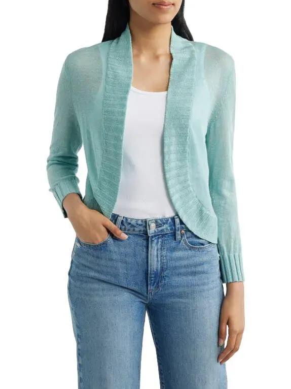 NIC+ZOE Open Front Bolero Cardigan - Aquifer