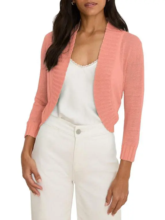 NIC+ZOE Open Front Bolero Cardigan - Persimmon
