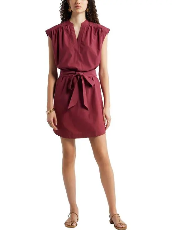 Nordstrom Sleeveless Belted Mini Dress - Burgundy Rhode