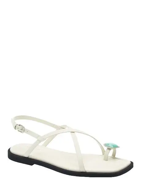 Rag & Bone Remi Slingback Sandal With Embellished Toe Loop - Antique White