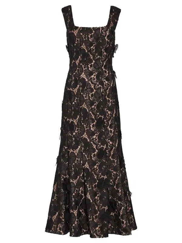 MILLY Spencer Lace Midi Dress - Black