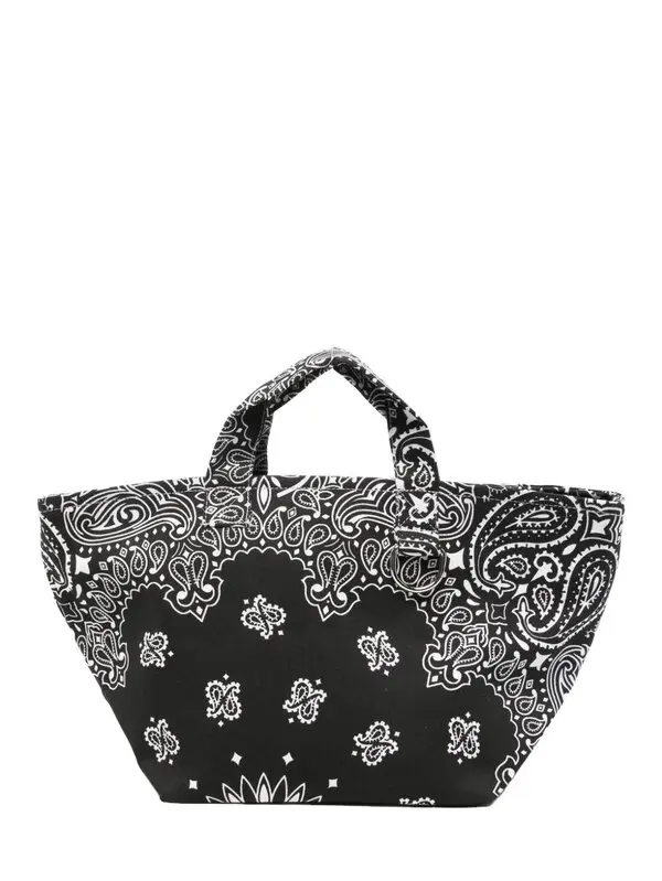 CALL IT BY YOUR NAME Cotton Mini Basket Bag - Black