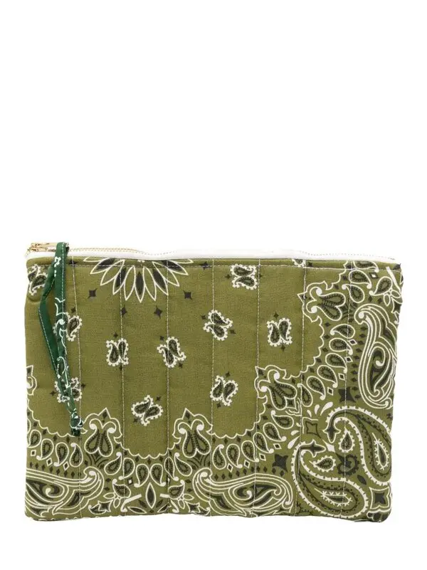 CALL IT BY YOUR NAME Cotton Zipped Pouch - Green