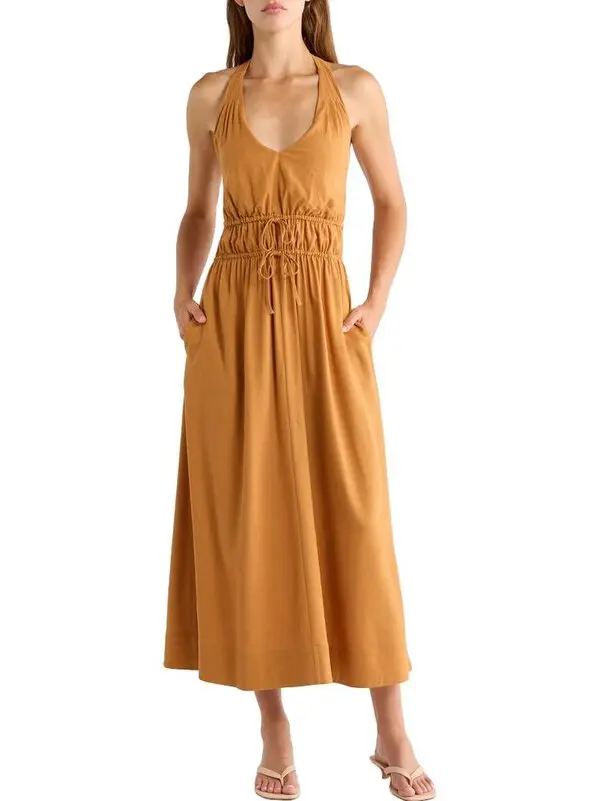 Paige Alysha Halter Midi Dress - Monarch