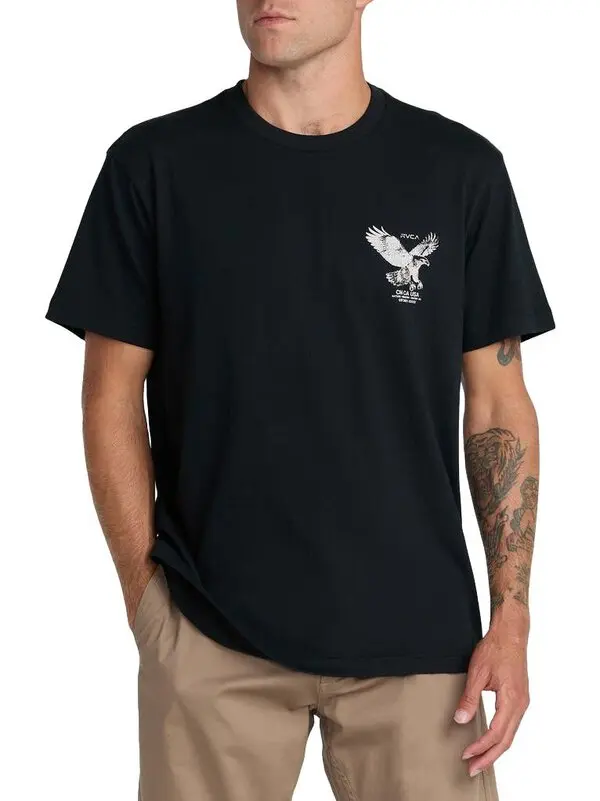Rvca Soaring Cotton Graphic T-shirt - Black