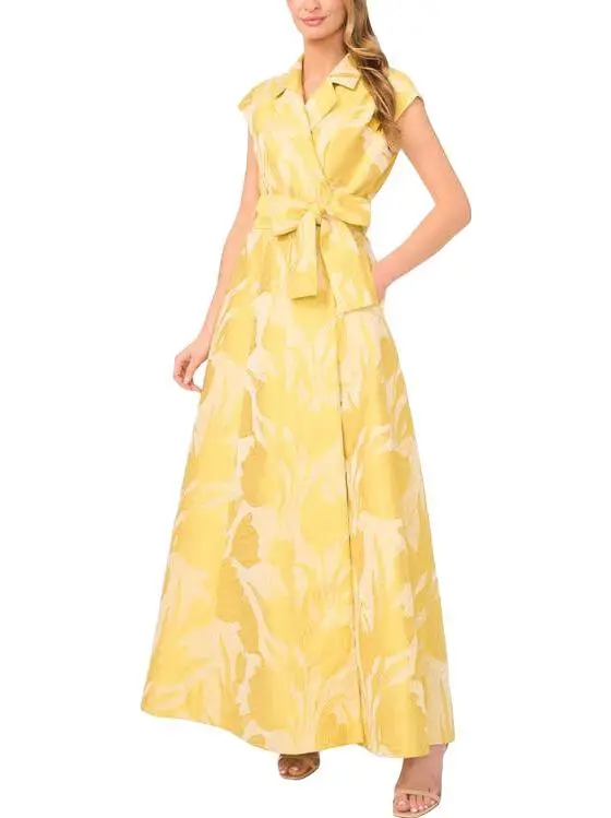 Ted Baker London Jordana Floral Print Maxi Shirtdress - Corn Confection