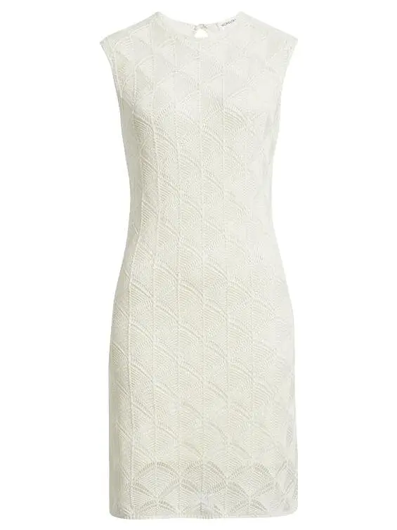 Nordstrom Textured Stitch Sleeveless Mini Dress - Ivory Tofu