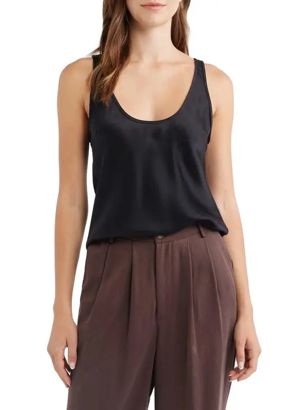 REFORMATION Sleeveless Silk Top - Black