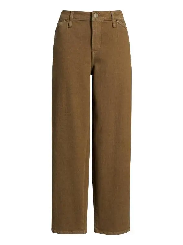CITY BLUES High Waist Relaxed Straight Leg Jeans - Olive