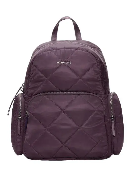 Mz Wallace Madison Quilted Nylon Backpack - Raisin