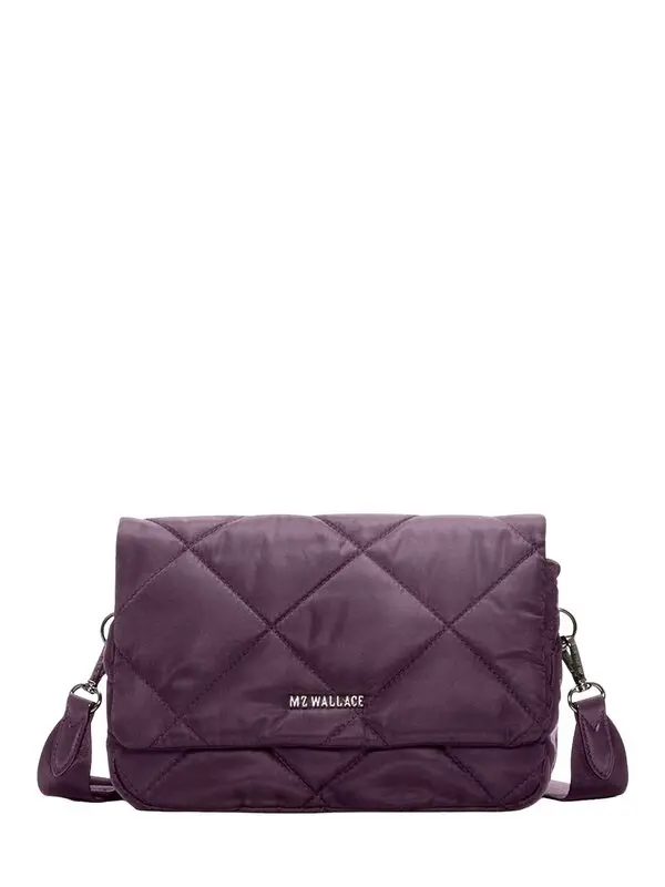 Mz Wallace Madison Flap Quilted Nylon Crossbody Bag - Raisin