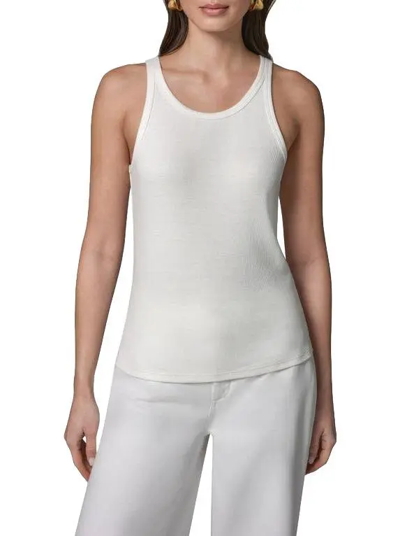 Donna Karan New York Ribbed Scoop Neck Tank - Cream
