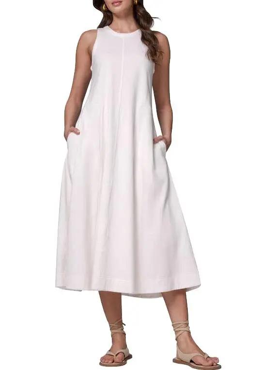 Donna Karan New York Sleeveless Cotton Jersey Maxi Dress - Cream