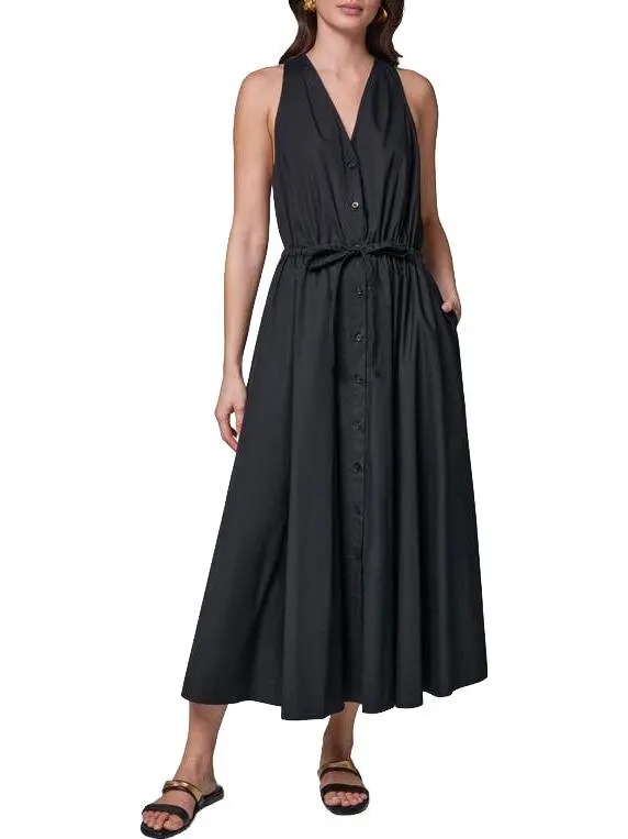 Donna Karan New York Stretch Poplin Button-front Maxi Dress - Black