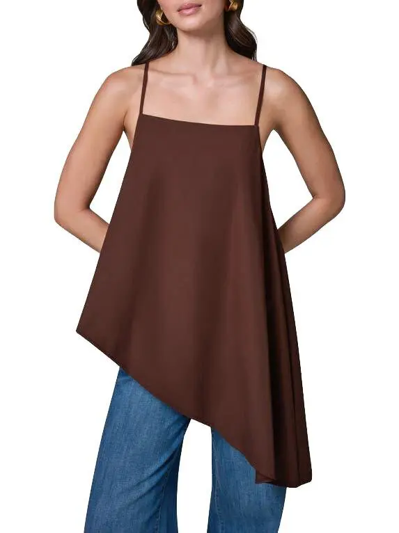 Donna Karan New York Asymmetrical Stretch Poplin Cami Top - Canyon