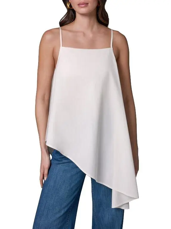 Donna Karan New York Asymmetrical Stretch Poplin Cami Top - Cream