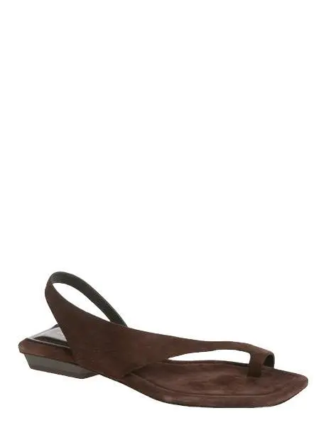 Rag & Bone Live Flat Sandal - Dark Chocolate Suede