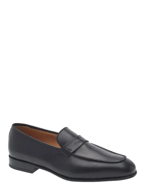 FERRAGAMO Calfskin Penny Loafer - Nero Biscotto
