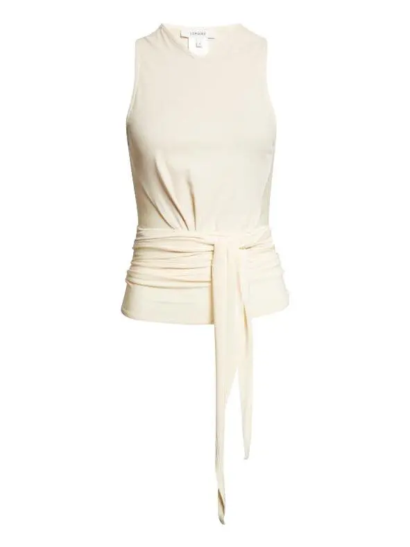 LEMAIRE Sleeveless Jersey Wrap Top - Cream