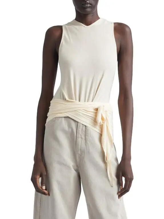 LEMAIRE Sleeveless Jersey Wrap Top - Cream