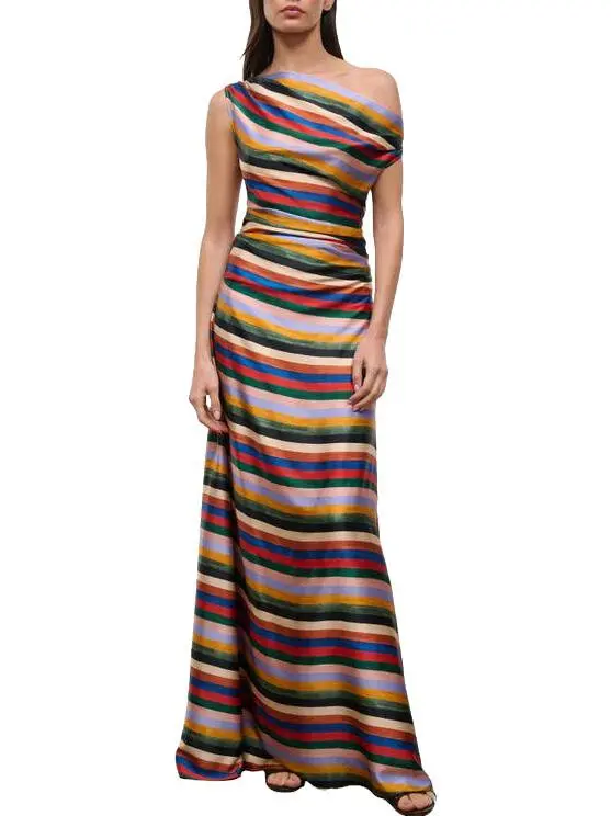 Staud Phare Silk Blend Maxi Dress - Artist Stripe