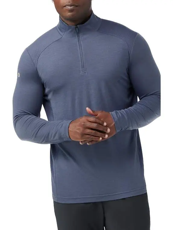 Smartwool Active Mesh Performance Quarter Zip Pullover - Nightfall Blue