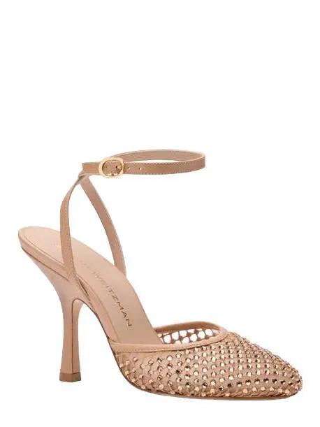 STUART WEITZMAN Bareitall Shine Pump 100 - Adobe