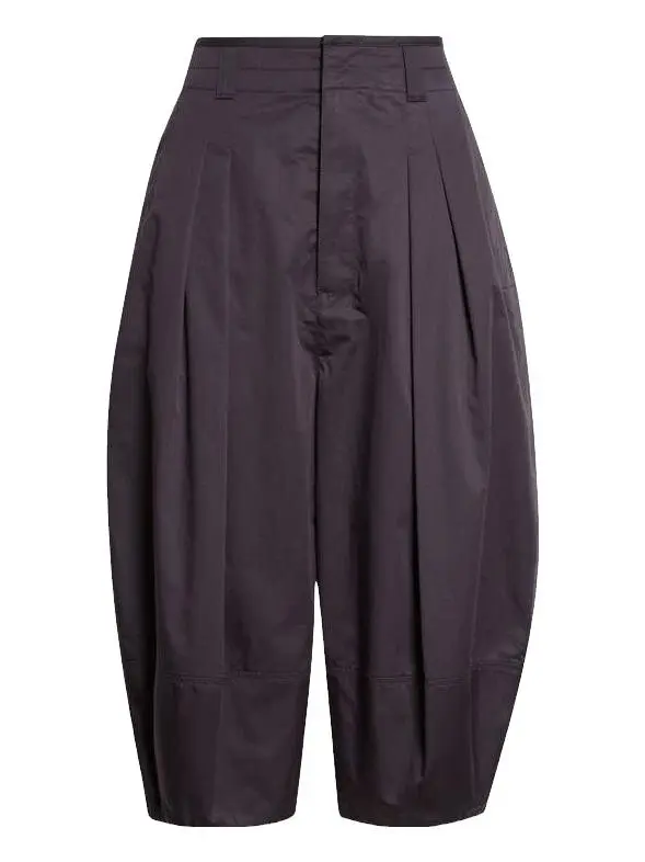 LEMAIRE High Waist Volume Cotton Sateen Crop Pants - Ink Blue