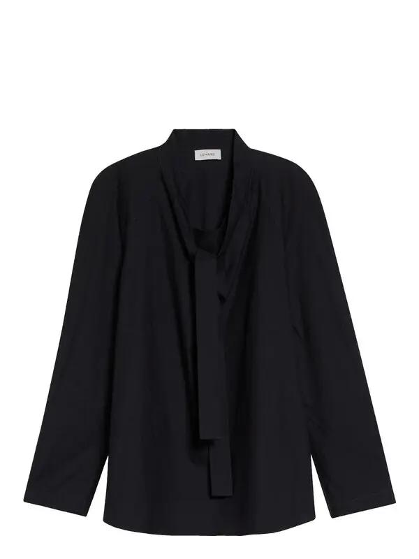 LEMAIRE Ascot Cotton & Silk Top - Squid Ink