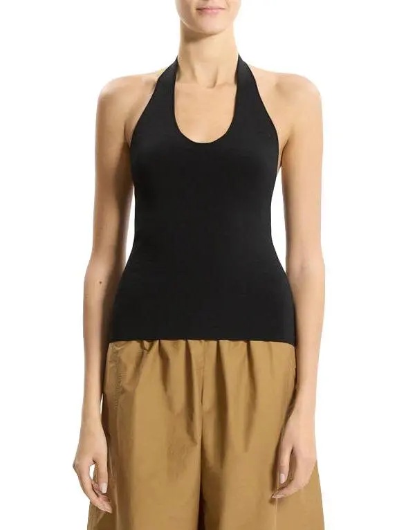Theory Halter Knit Tank Top - Black - 001