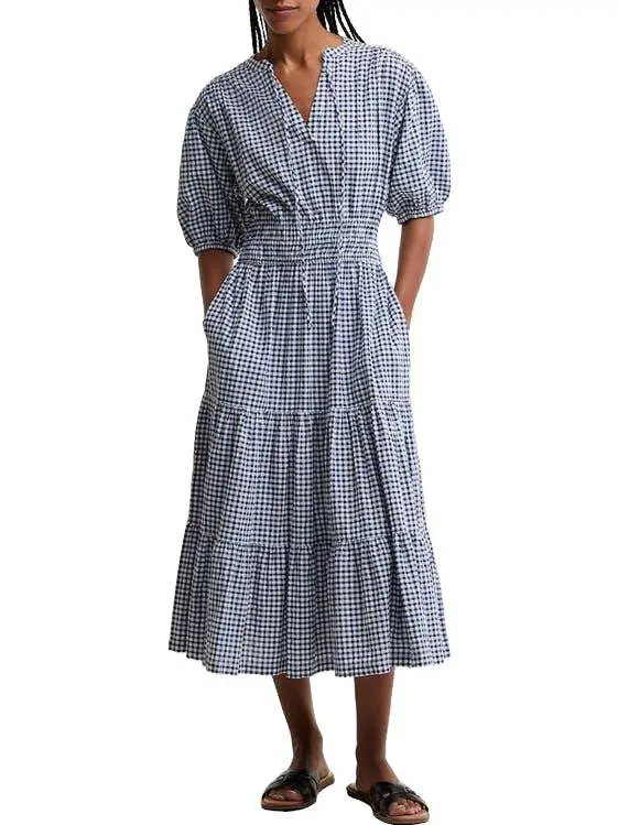 Barbour Ashwell Check Print Midi Dress - Multi Gingham