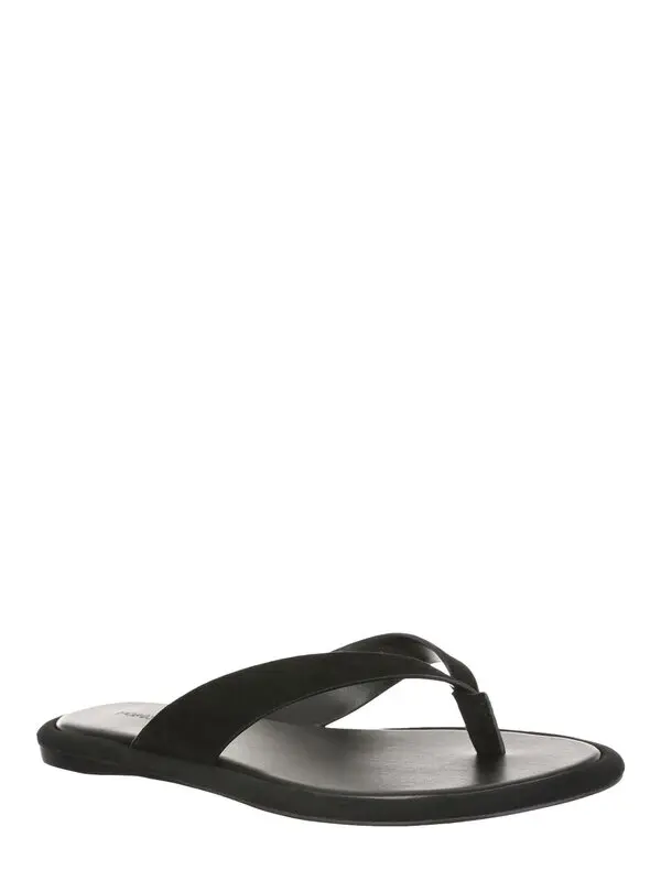 Nordstrom Eviana Leather Flip Flop - Black