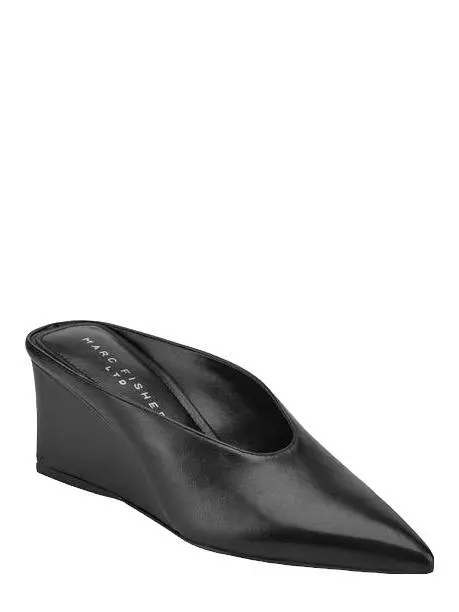 Marc Fisher Malley Pointed Toe Wedge Mule - Black